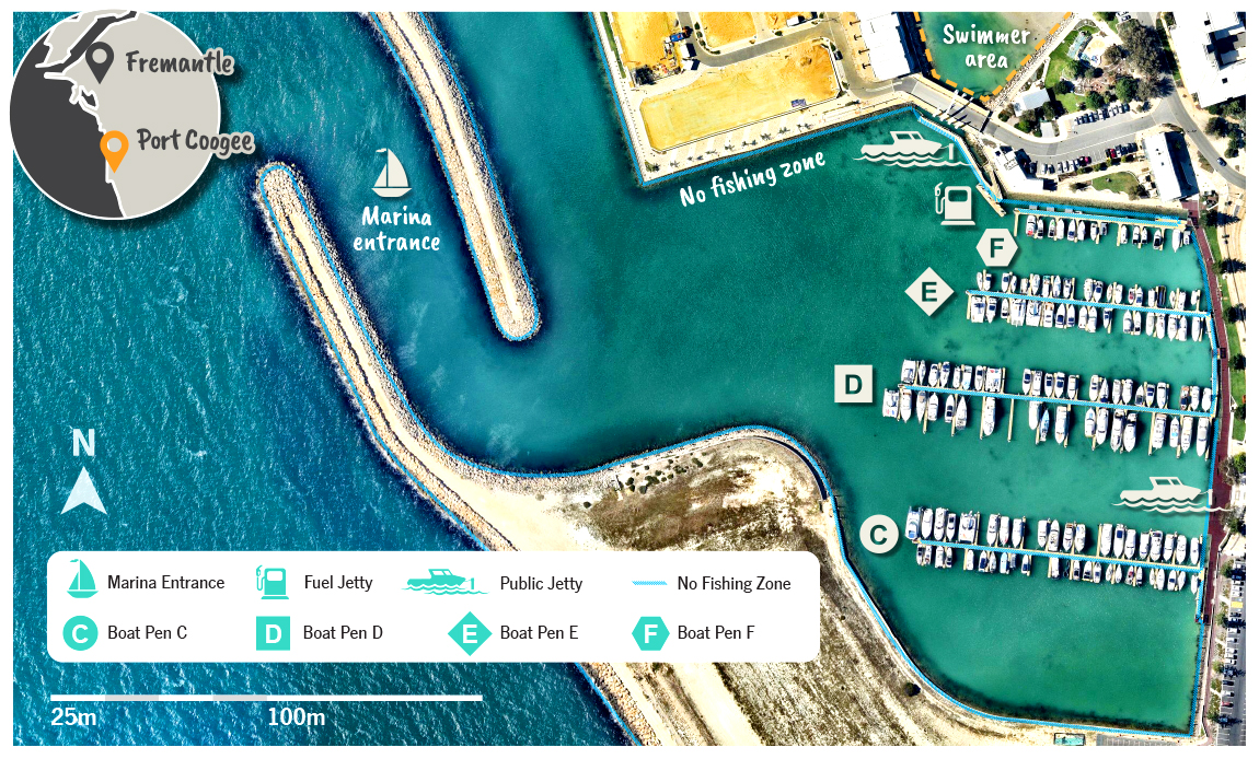 Attractions, berthing, parking and fishing at the Port Coogee Marina ...